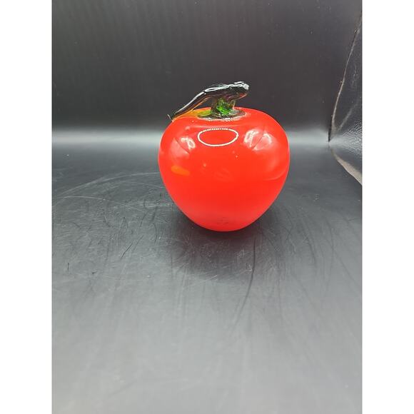 Murano | Accents | Vintage Red Hand Blown Apple Art Glass Murano Style ...